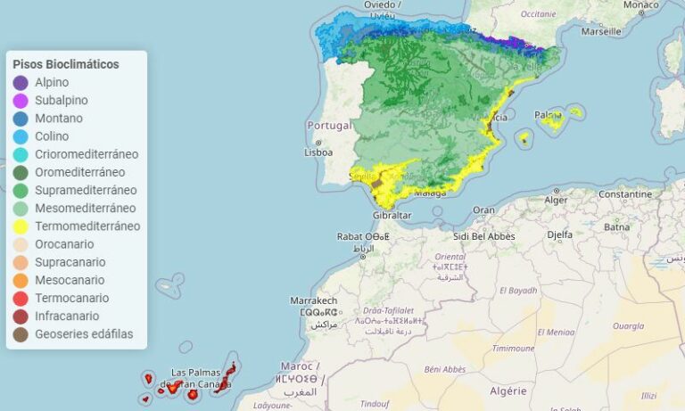 Visor de los Pisos Bioclimáticos de España | Visores Cartográficos ...